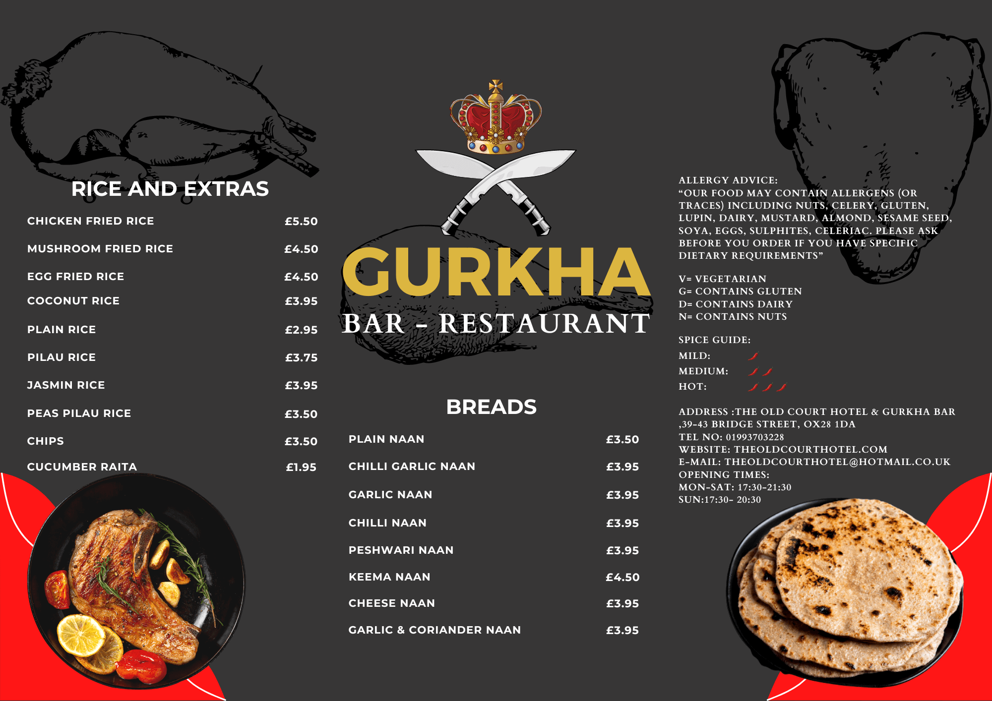 Menu - The Old Court Hotel